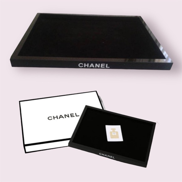 CHANEL | Accessories | Chanel Black Tray With Velvet Slip For Jewelry ...